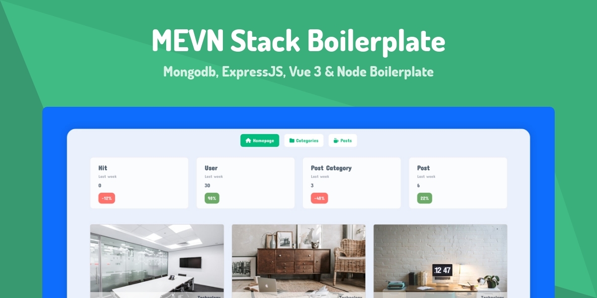 Mevn Stack Boilerplate Mongodb Expressjs Vue 3 And Node Boilerplate